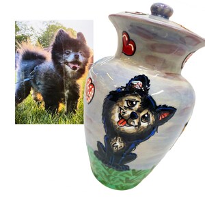 Custom Painted Maltese Pet Urn Faux Paw Productions Small Urn Pet Loss ...