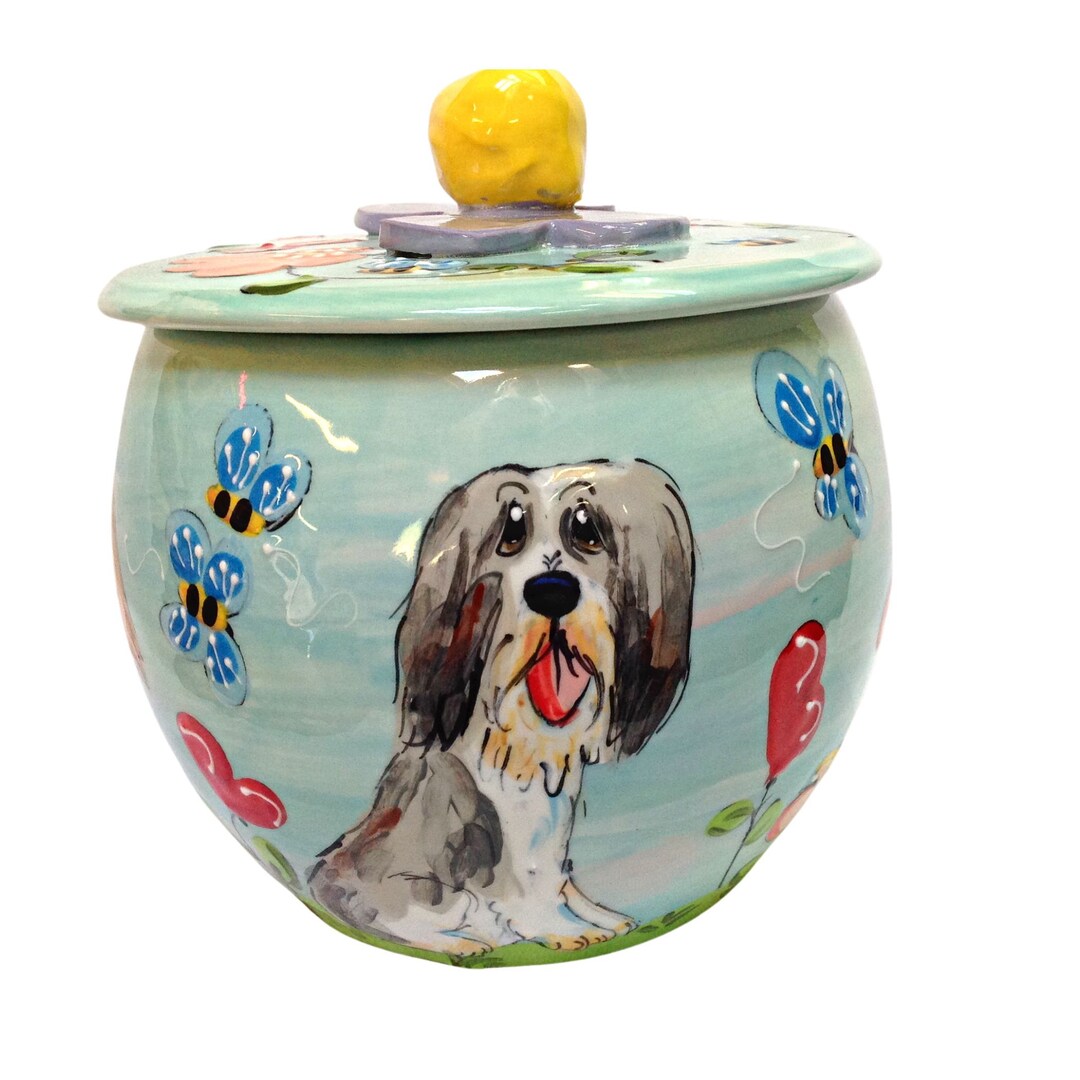 Bearded Collie Cookie Jar / Treat Jar / Hand-painted / / Ceramic ...