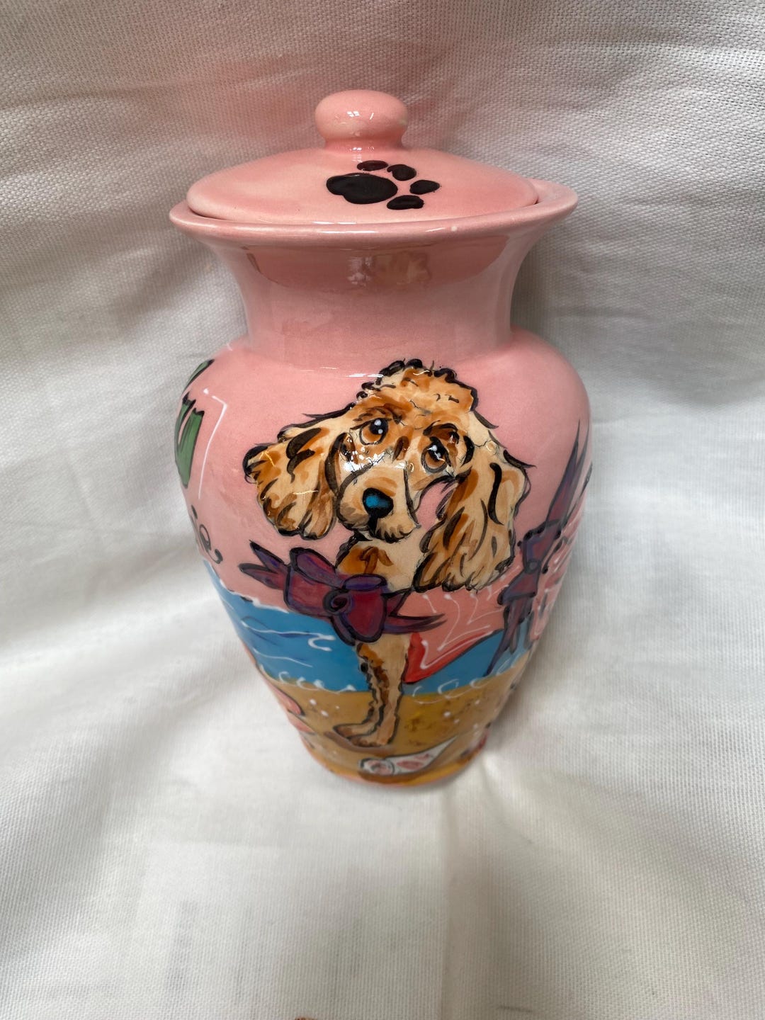 Cocker Spaniel Pet URN Ceramic, Pet Ashes Keepsake, Customized With ...