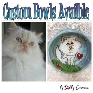 Cute Cat Bowl / Custom Cat Food Bowl / Cat Dish / Kitty Dish/ Pet Food ...