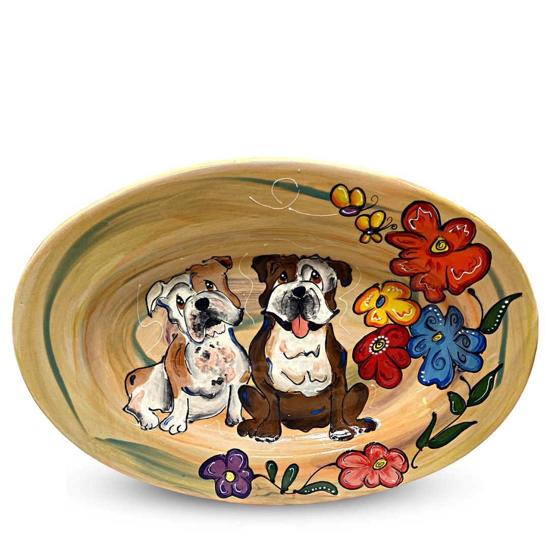 Bulldog Lover Custom Serving Platter / Fruit Bowl / Salad Bowl / Pasta ...