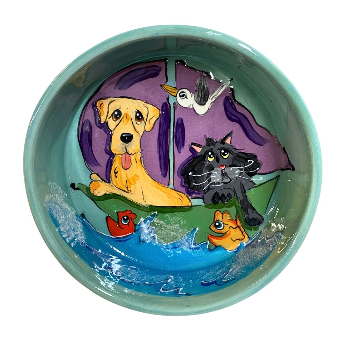 Custom Pet Gift | Breed Standard or Pet Portrait Ceramic Water Bowl ...