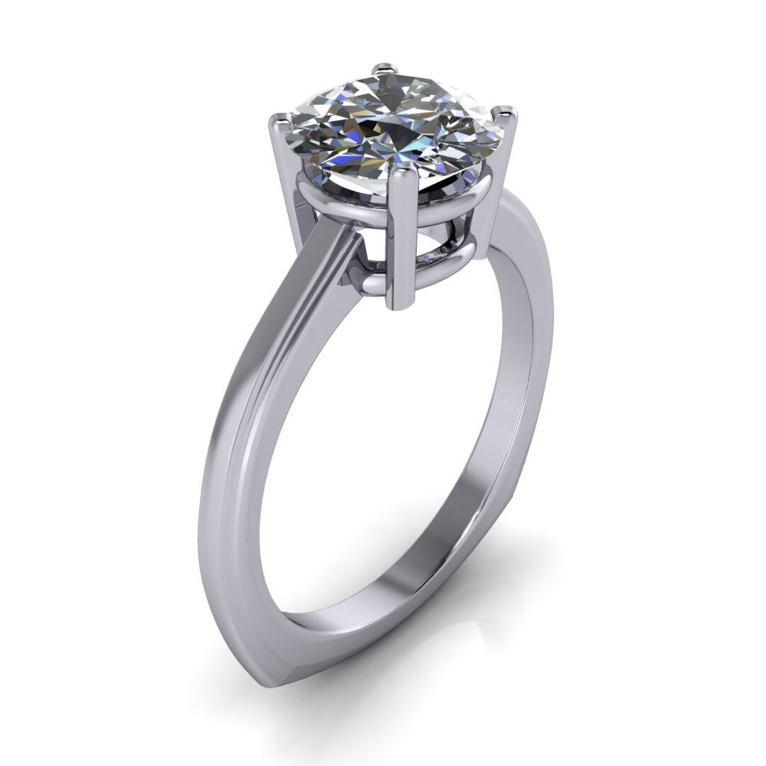 Juliette Forever One Moissanite 4 Prong Classic Gallery Euro Edge Shank ...
