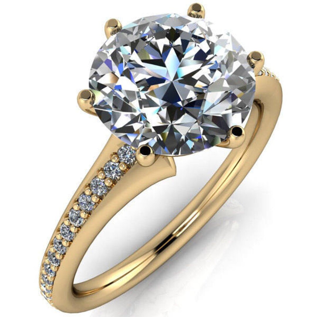 Candice Round Forever One Hearts & Arrows Moissanite Tall Peg Setting ...