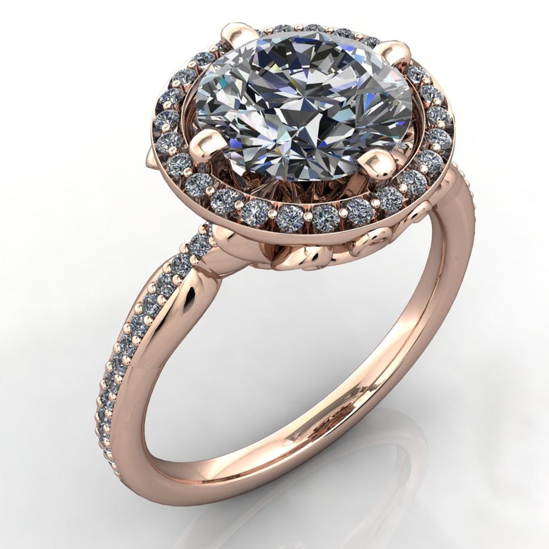 Elizabeth Charles & Colvard Forever One Moissanite and Diamond | Etsy