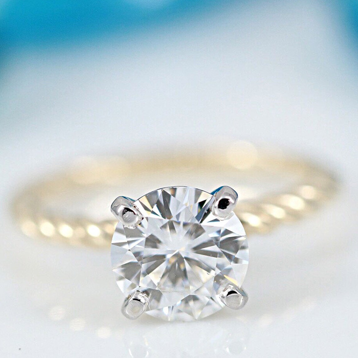 Juliette Charles & Colvard Forever ONE Moissanite Round Two-tone 14K ...