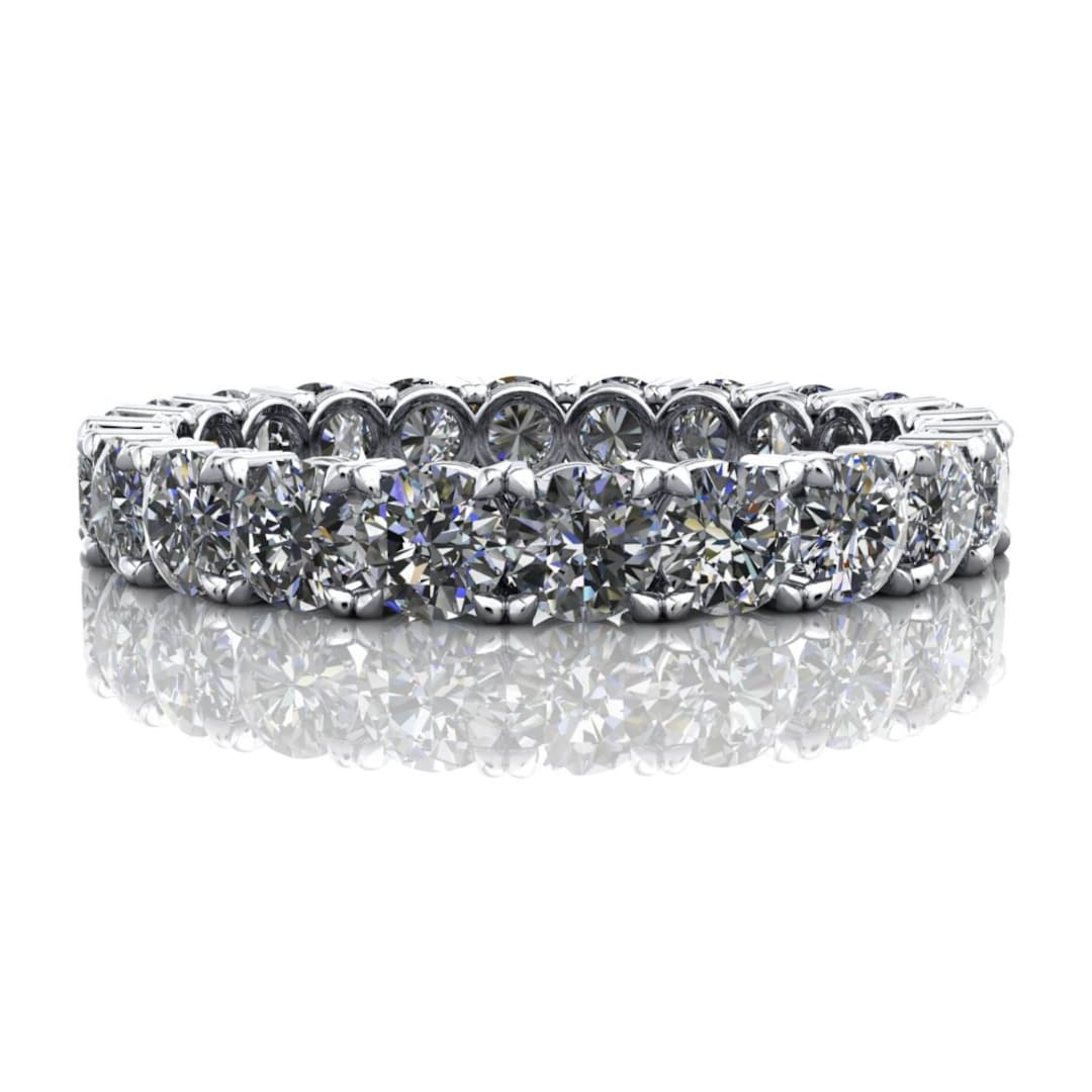 Juliette Forever One Moissanite Full Eternity 3mm Round Cut Engagement ...
