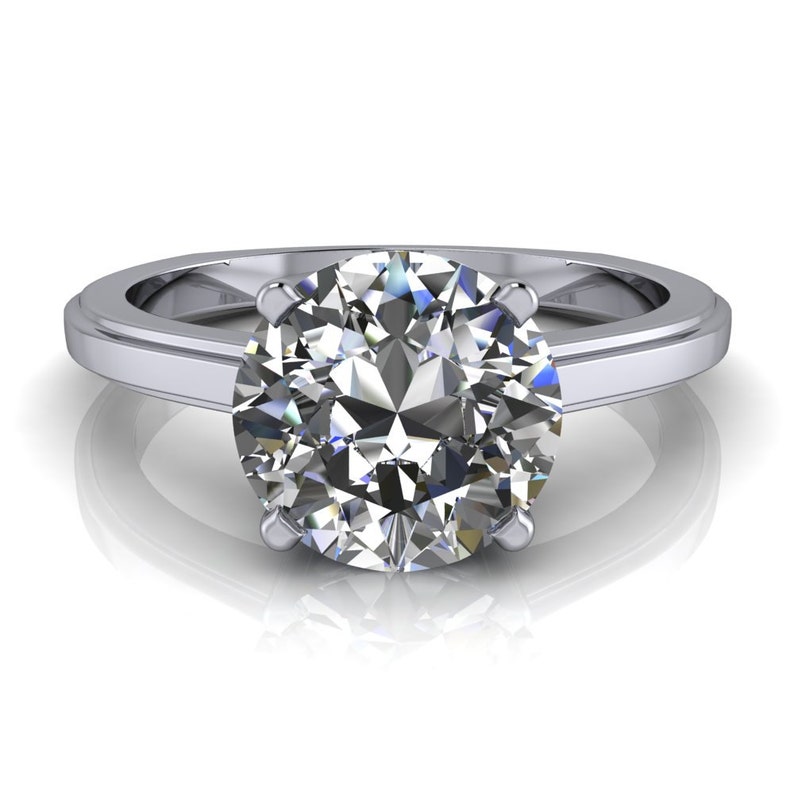 Juliette Forever One Moissanite 4 Prong Classic Gallery Euro - Etsy