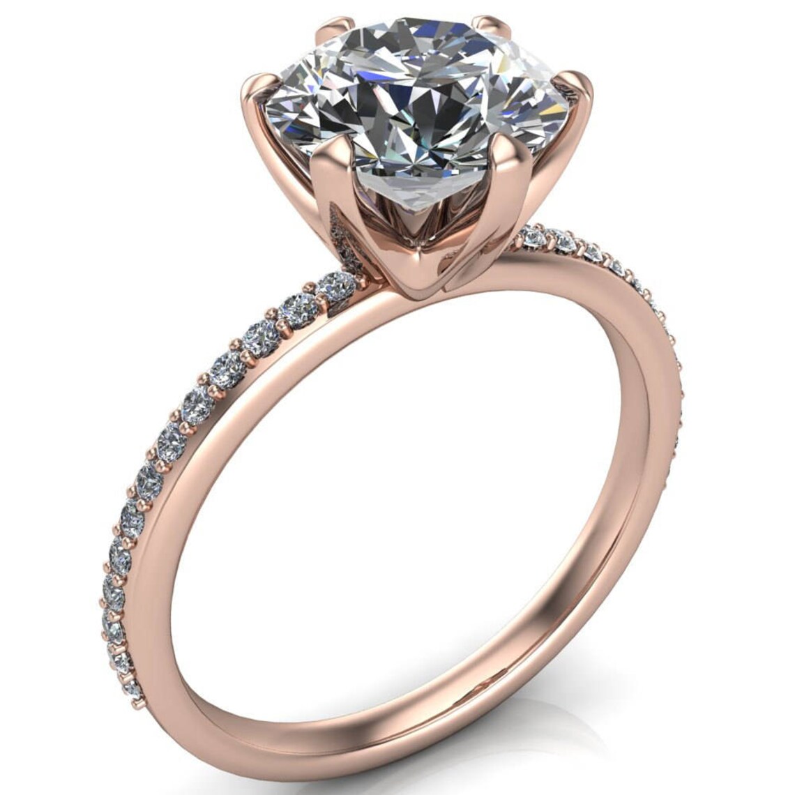 Nora Round Forever One Hearts & Arrows Moissanite Diamond - Etsy