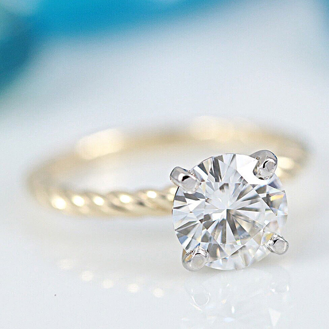 Juliette Charles & Colvard Forever ONE Moissanite Round Two-tone 14K ...