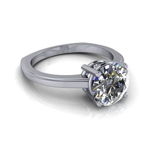 Juliette Forever One Moissanite 4 Prong Classic Gallery Euro Edge Shank ...