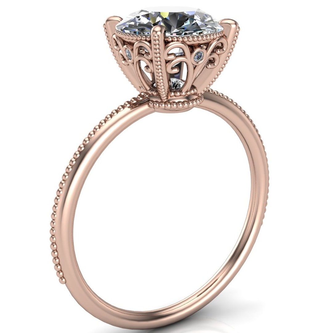 Brava Round Forever One Moissanite Filigree Diamond Quad and Under ...