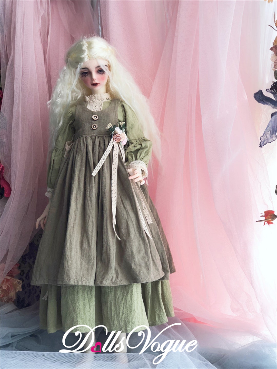 BJD Dress Outfit Vintage Handmade 1/4 MSD 1/3 BJD Doll England - Etsy