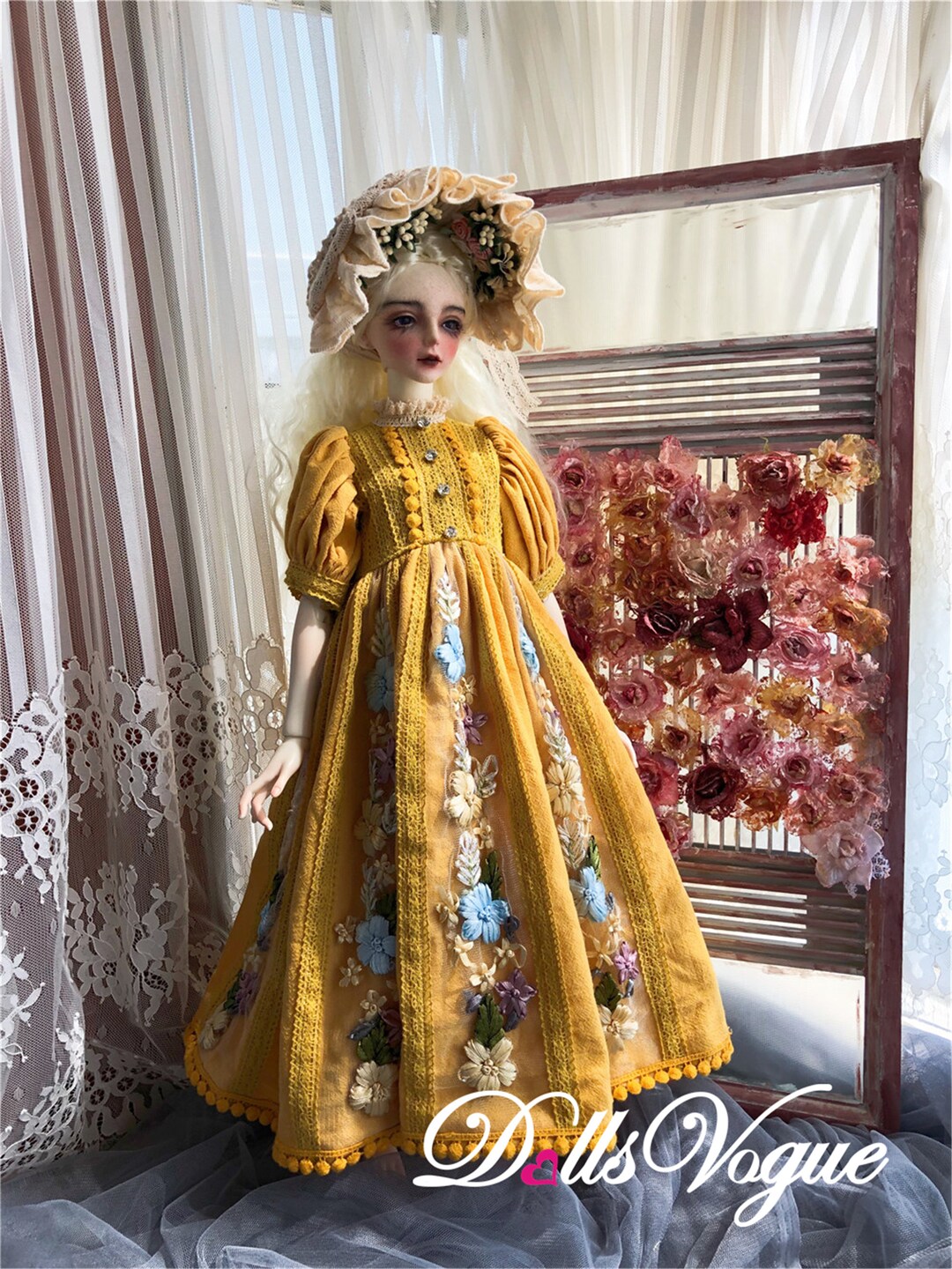 BJD Dress Outfit Vintage Handmade 1/4 MSD 1/3 BJD Doll England - Etsy