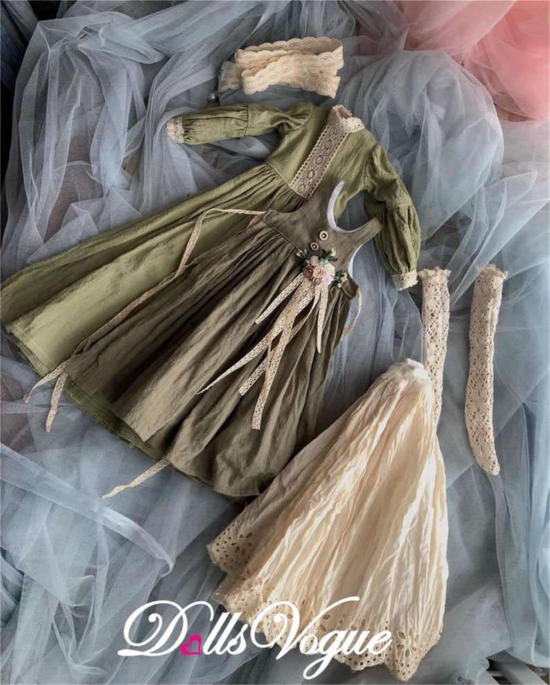 BJD Dress Outfit Vintage Handmade 1/4 MSD 1/3 BJD Doll England - Etsy