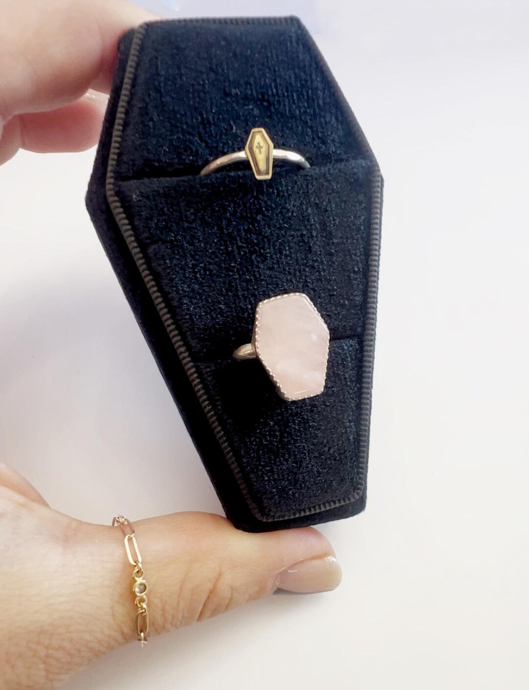 Velvet Coffin Jewelry Box Mini; Coffin Jewelry Box; Coffin Ring Box ...
