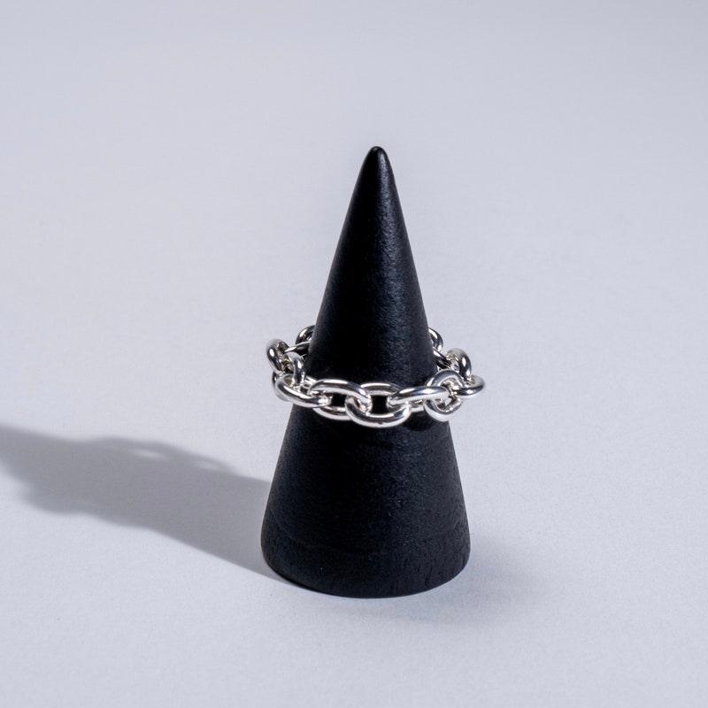 Silver Chain Ring - Etsy