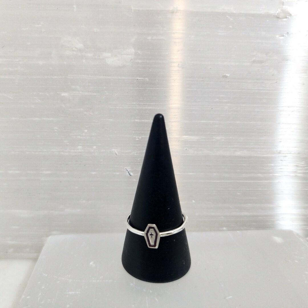 Dainty Sterling Silver Coffin Stacking Ring Silver Coffin Ring Stacking ...