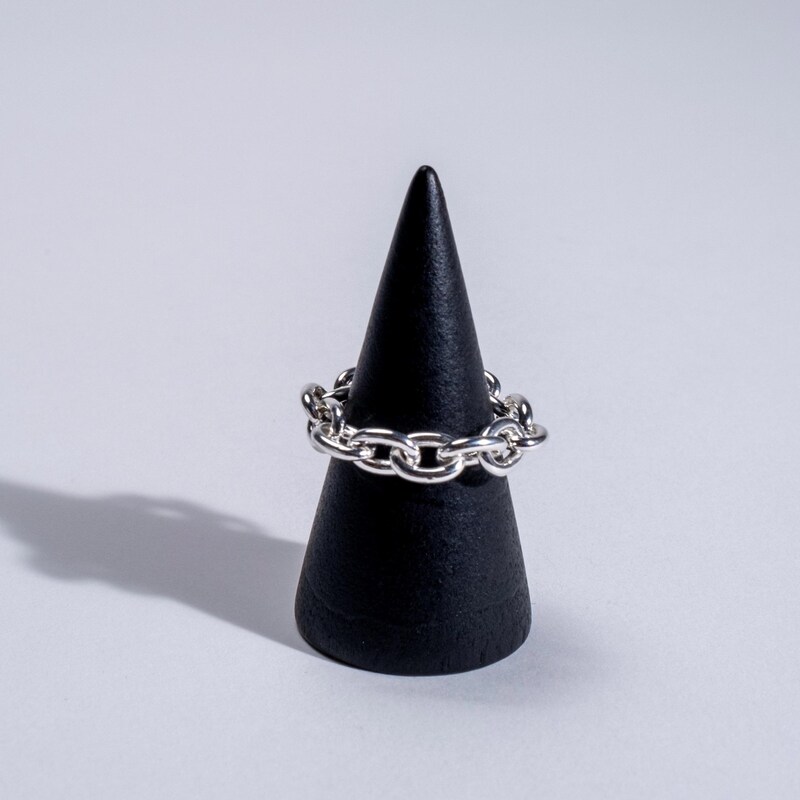 Silver Chain Ring - Etsy