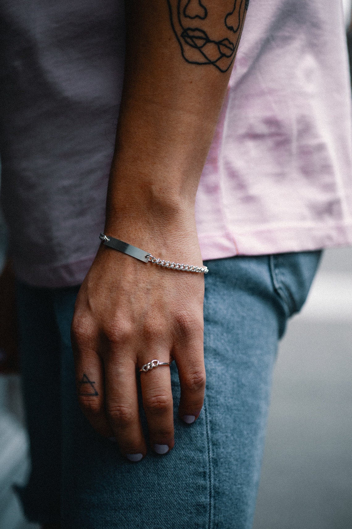 Sterling Silver Chain Ring Sterling Silver Stacking Ring Chain Stacking ...