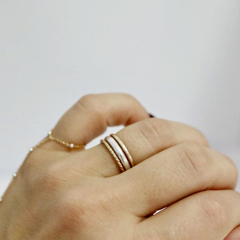 Sterling Silver Chunky Stacking Ring, Bold Ring Band - Etsy
