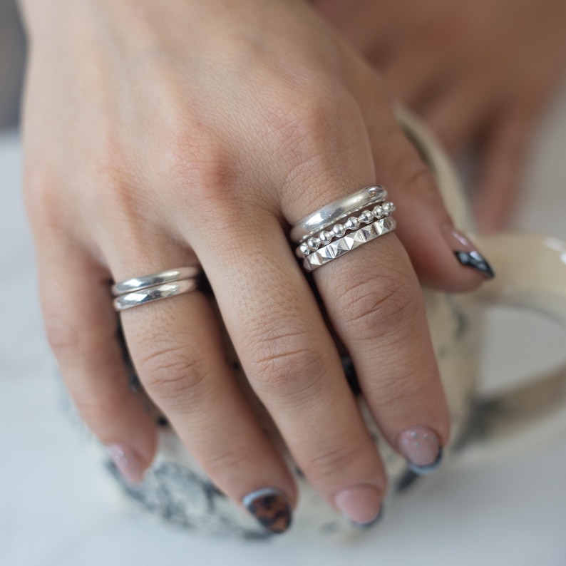 Sterling Silver Chunky Stacking Ring, Bold Ring Band - Etsy