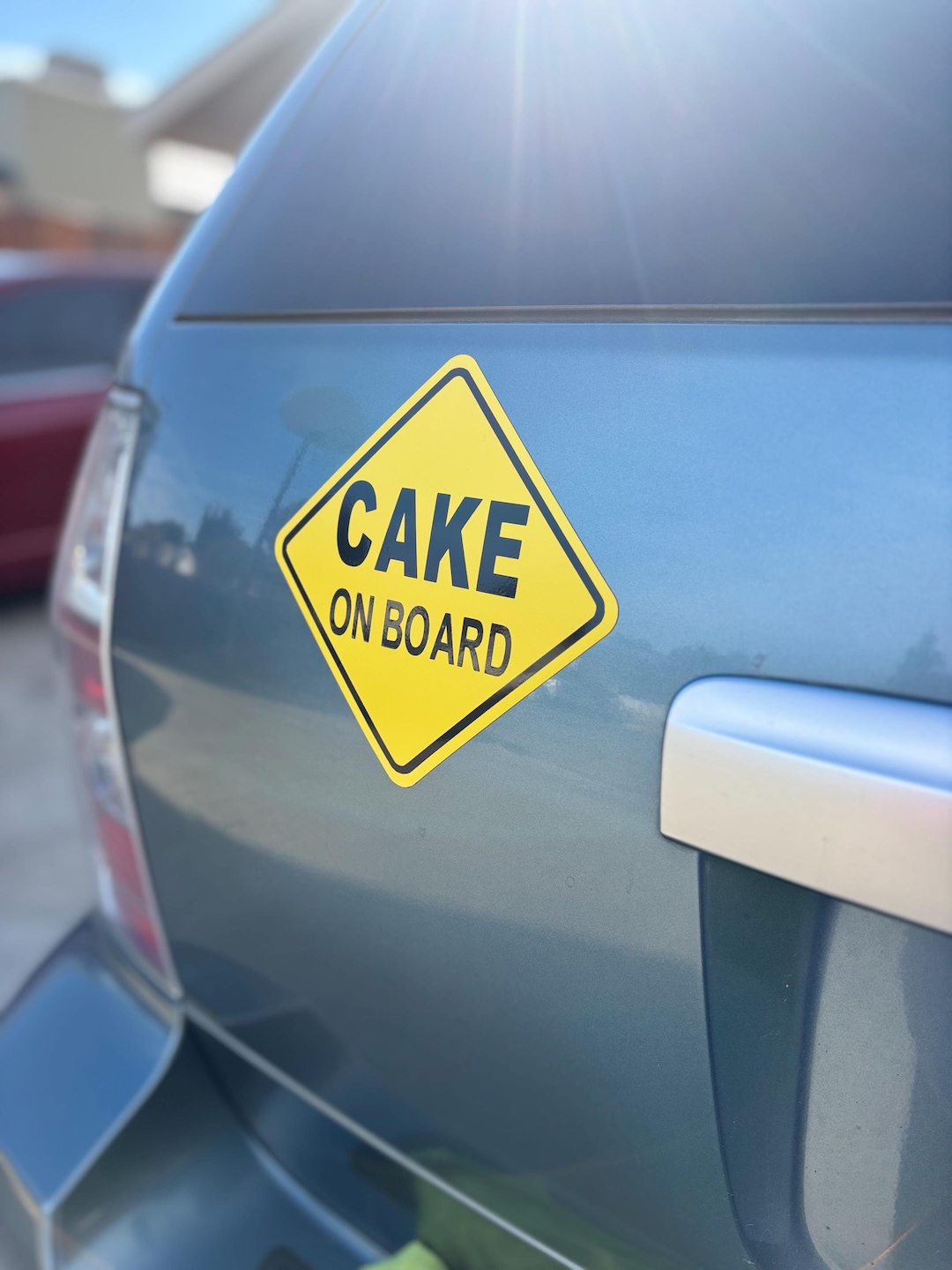 CAKE ON BOARD Caution Yellow Sign Car Magnet - Etsy