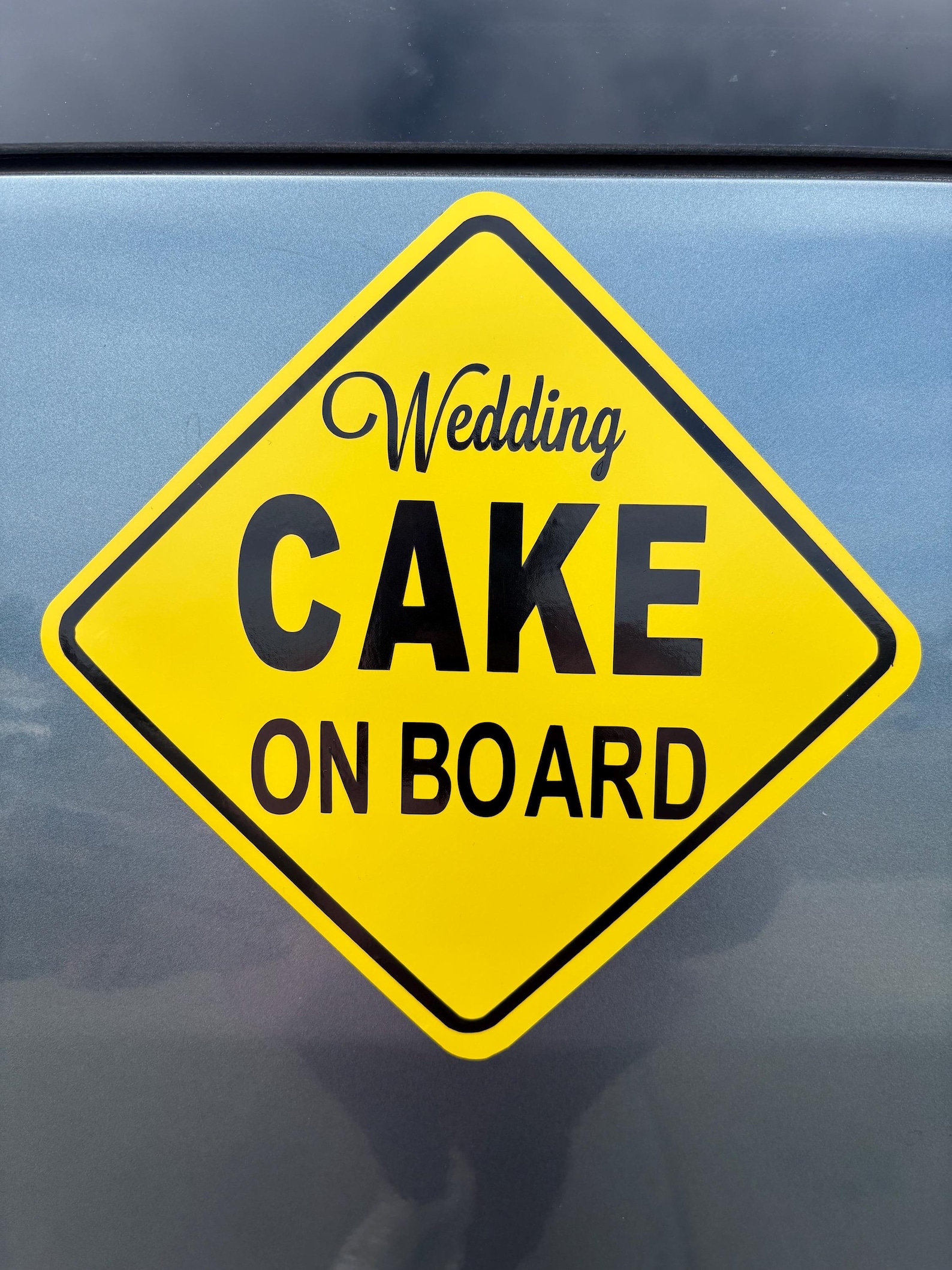 CAKE ON BOARD Caution Yellow Sign Car Magnet - Etsy