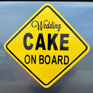 CAKE ON BOARD Caution Yellow Sign Car Magnet - Etsy
