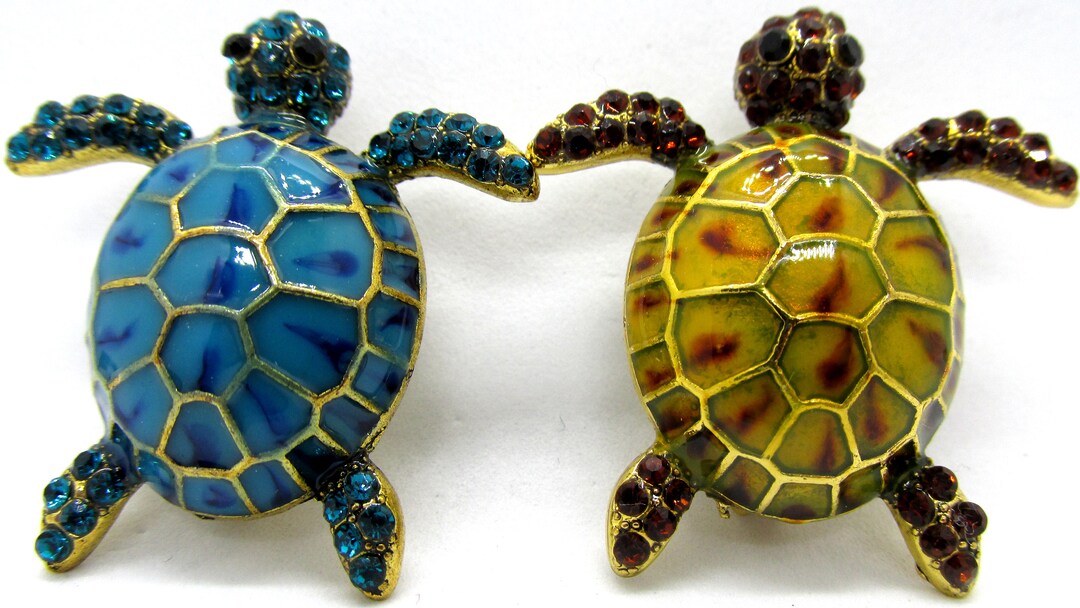 Victoria Turtle Tortoise Brooch Pin. -small - Etsy