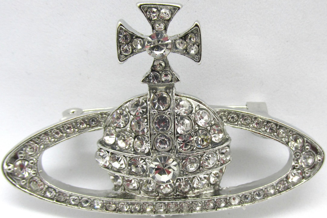 Saturn Cross Royal Crown Brooch - Etsy