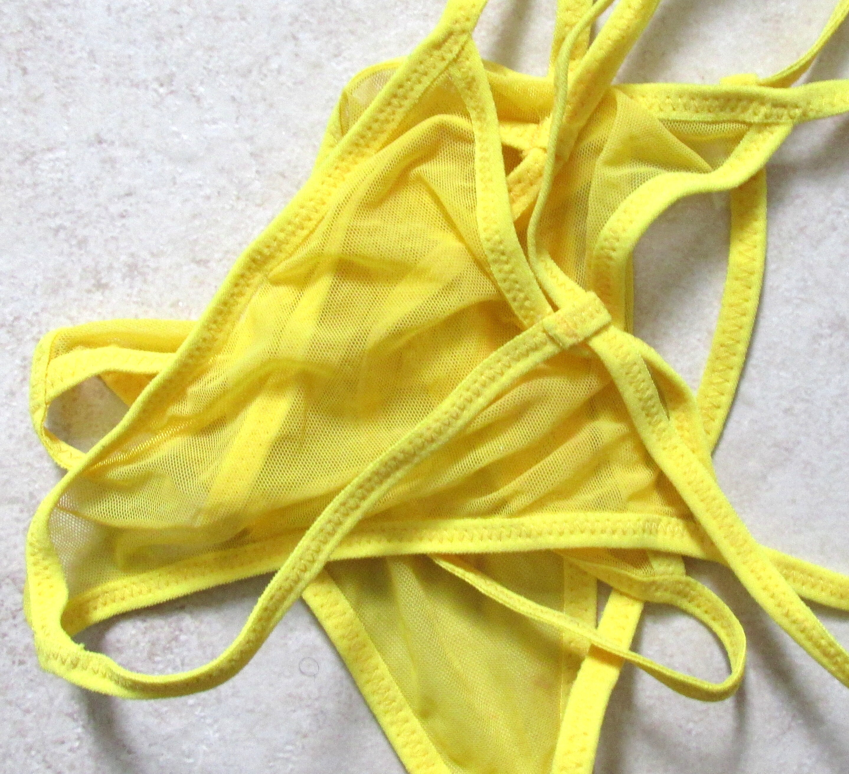 3 X Tanga String Mesh Thongs. Yellow Mesh. READ DESCRIPTION - Etsy