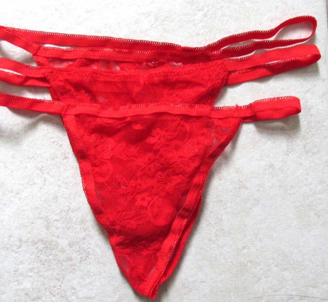 3 X Tanga String Mesh Thongs. Red Lace. READ DESCRIPTION - Etsy