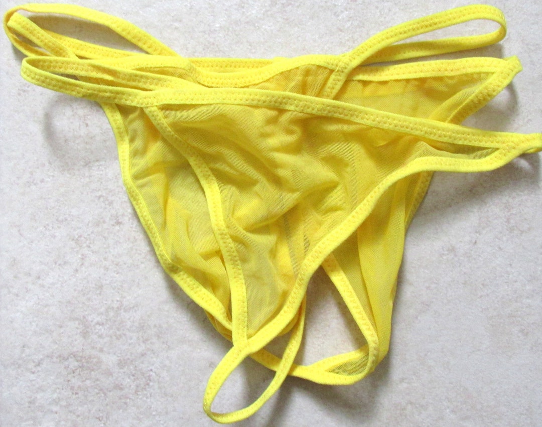 3 X Tanga String Mesh Thongs. Yellow Mesh. READ DESCRIPTION - Etsy