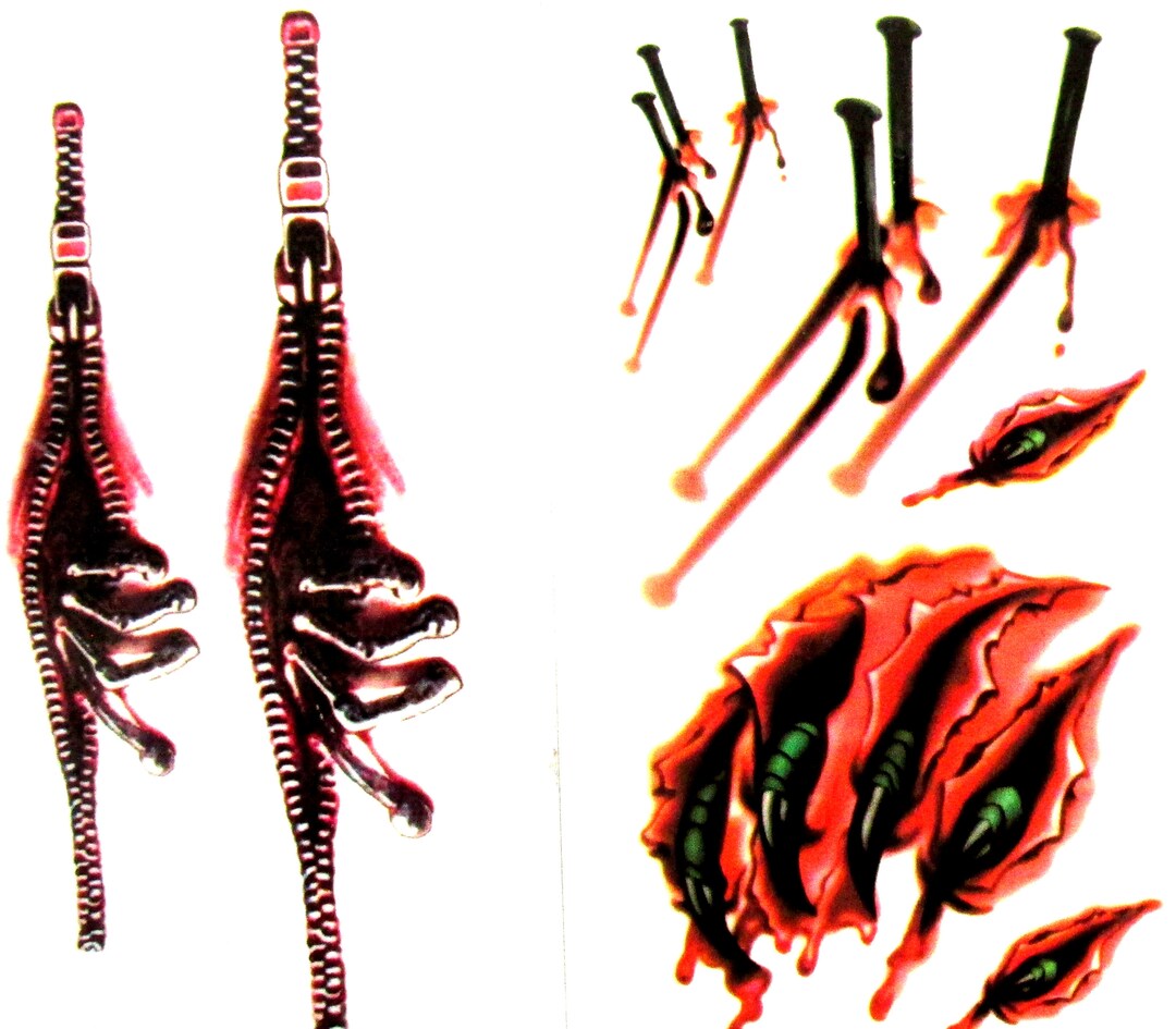 Random Gory Halloween Goth Tattoos. 12 Sheets. - Etsy