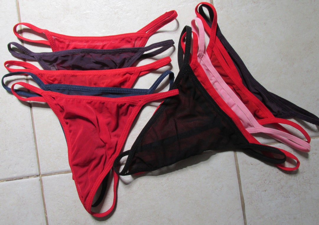 10 X Tanga String Mesh Thongs. Mixed Sexy Sensual Lingerie. Fit Size XS ...