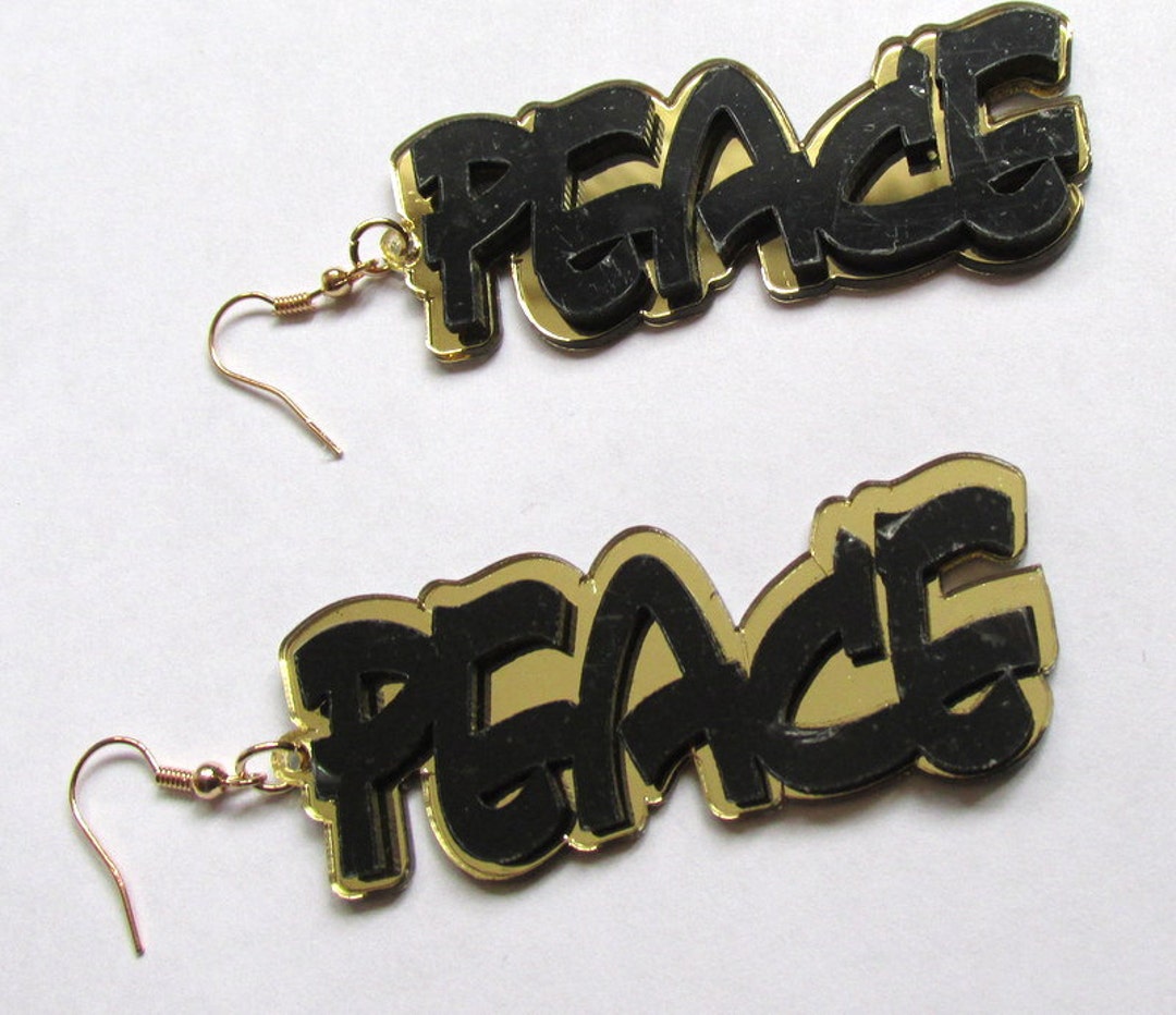 Peace Earring, Acrylic Earring, Retro Free Love 60s Hippee, Laser Cut ...