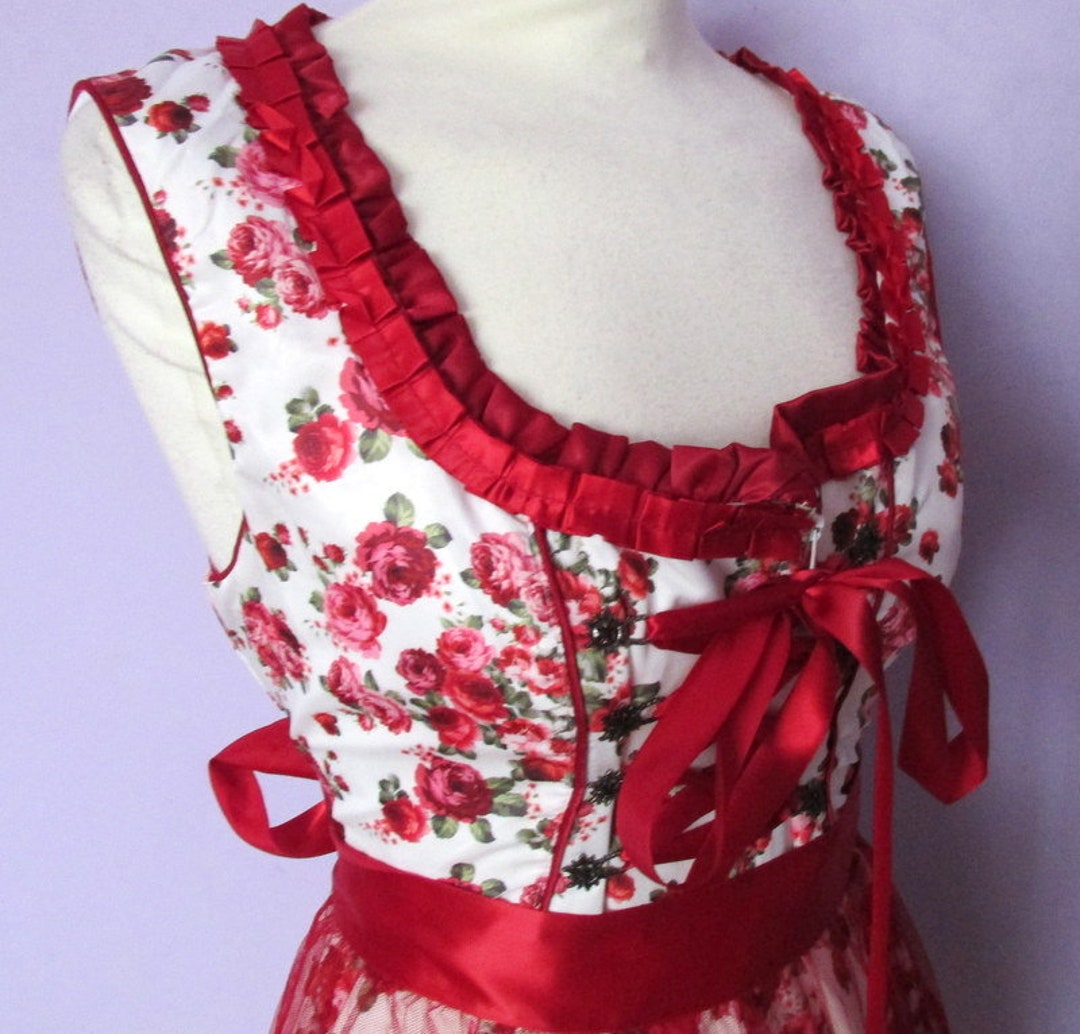 Play Wench Cosplay Ruffles Floral Satin Ribbon Role Peasant Girl Lace ...