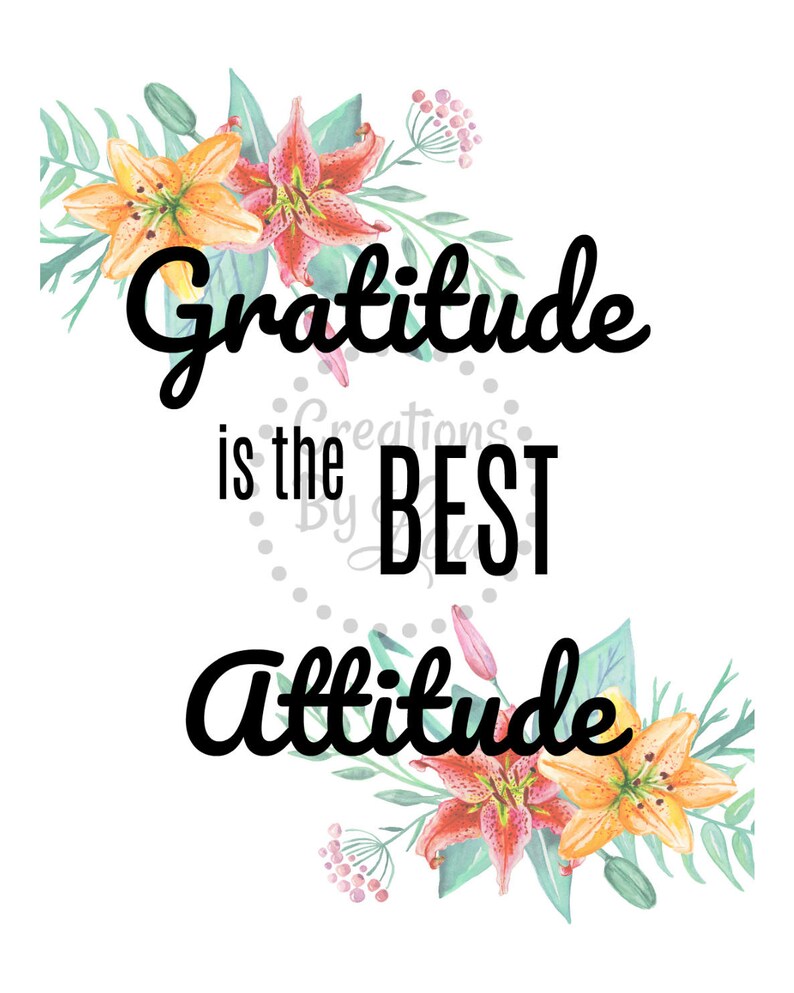 Gratitude is the Best Attitude 8 x 10 digital | Etsy