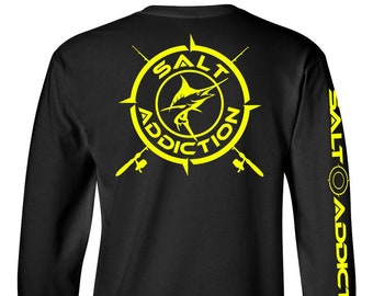 Salt Addiction T Shirt Saltwater Microfiber Uv Long Sleeve Dive Flag ...