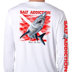 Salt Addiction Dive Flag T Shirt Saltwater Microfiber Uv Long Sleeve ...