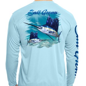 Salt Grown Saltwater Microfiber Uv Long Sleeve Sailfish Fishing T Shirt ...