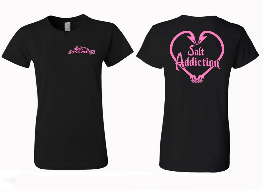 Salt Addiction Womens Heart Hooks T Shirt Fishing,fish,ocean,saltwater ...
