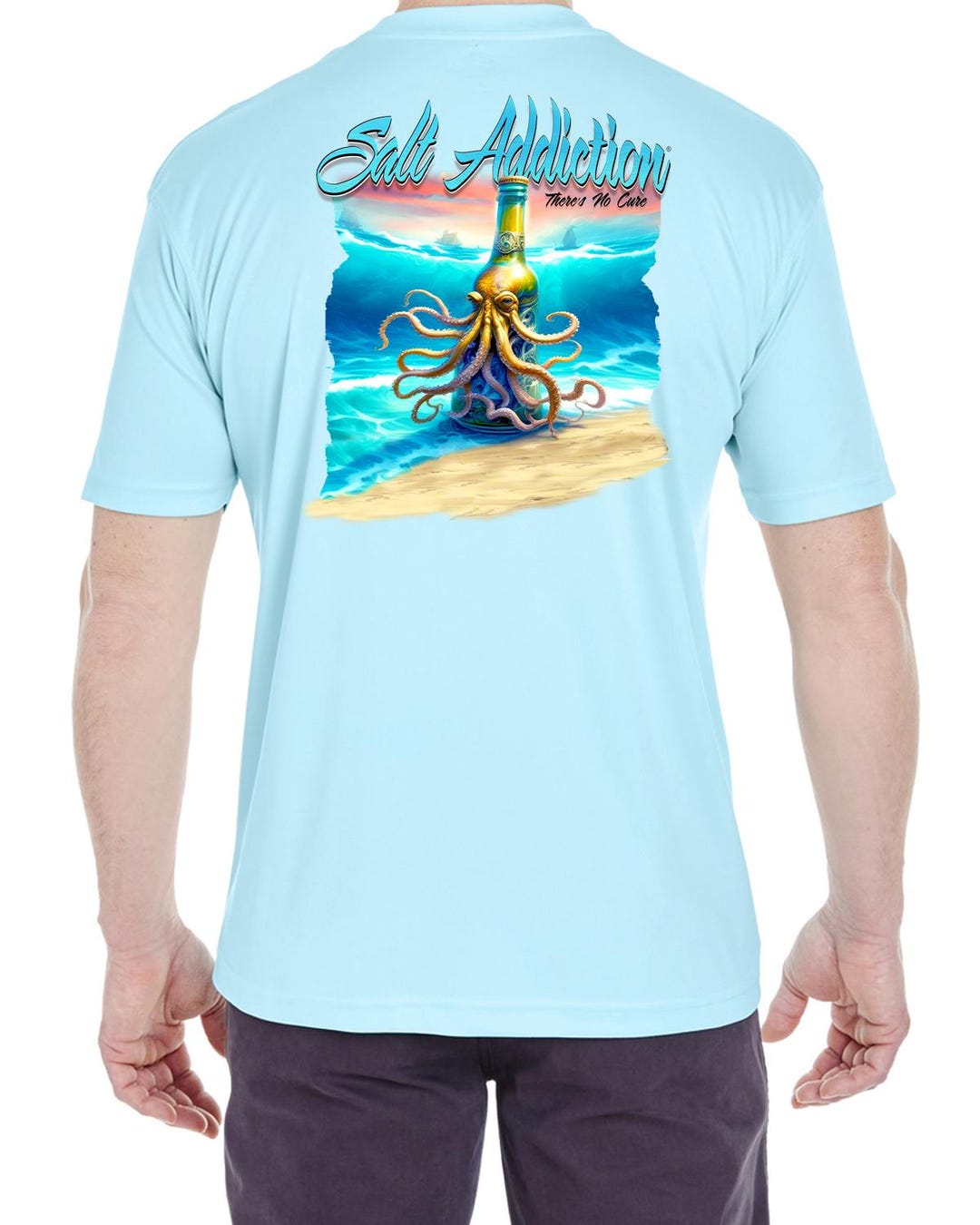 Salt Addiction Saltwater Microfiber Octopus Uv Short Sleeve Fishing T ...