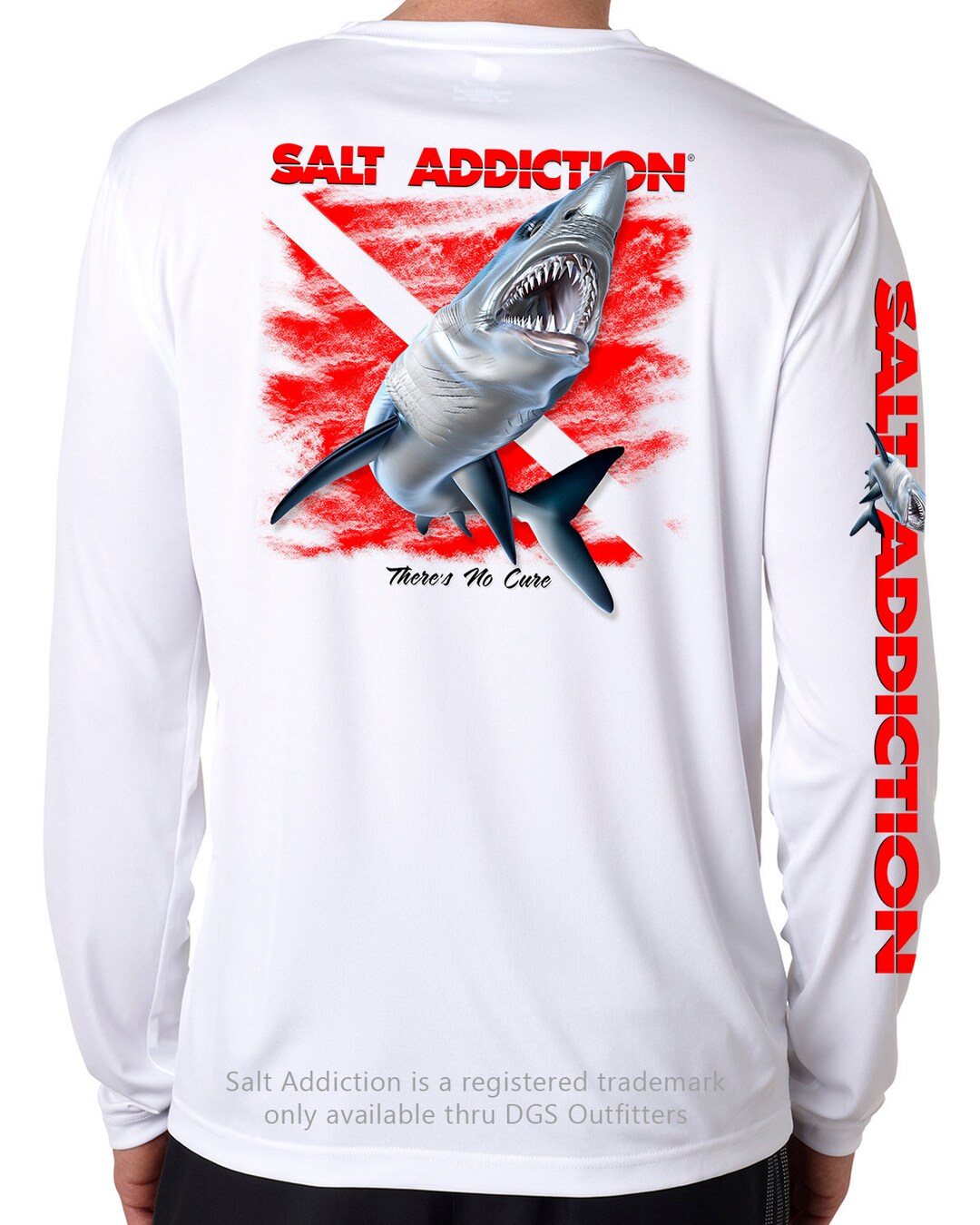 Salt Addiction Dive Flag T Shirt Saltwater Microfiber Uv Long Sleeve ...