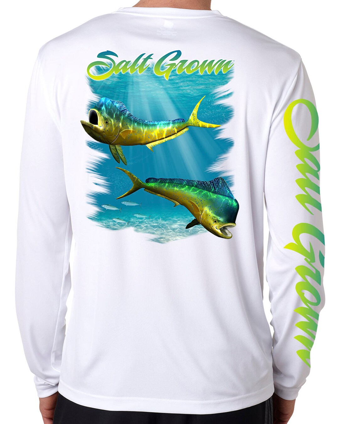 Salt Grown Saltwater Microfiber Uv Long Sleeve Fishing T Shirt Trolling ...