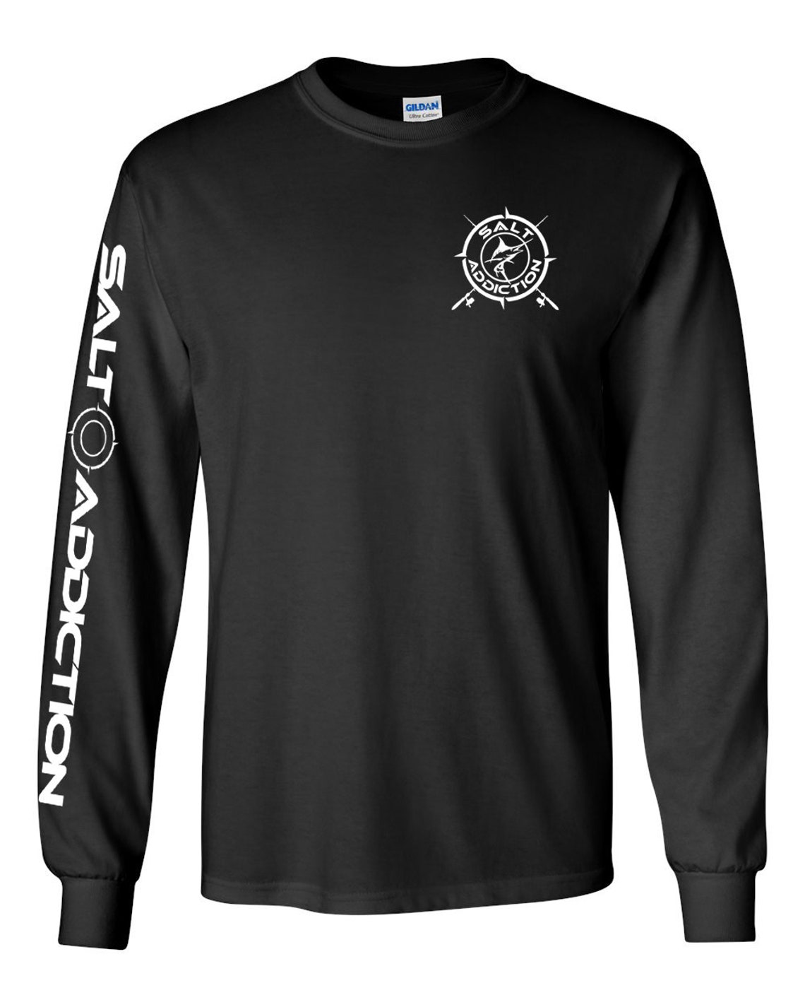 Salt Addiction T Shirt Long Sleeve Saltwater Fishing Life Ocean Rod ...