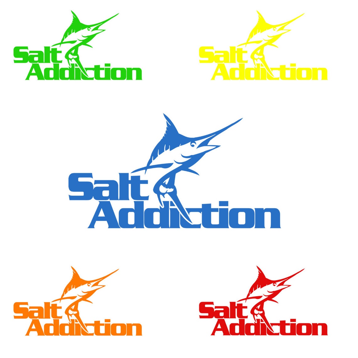 Salt Addiction Vinyl Window Decals Sticker Marlin Saltwater Fishing - Etsy