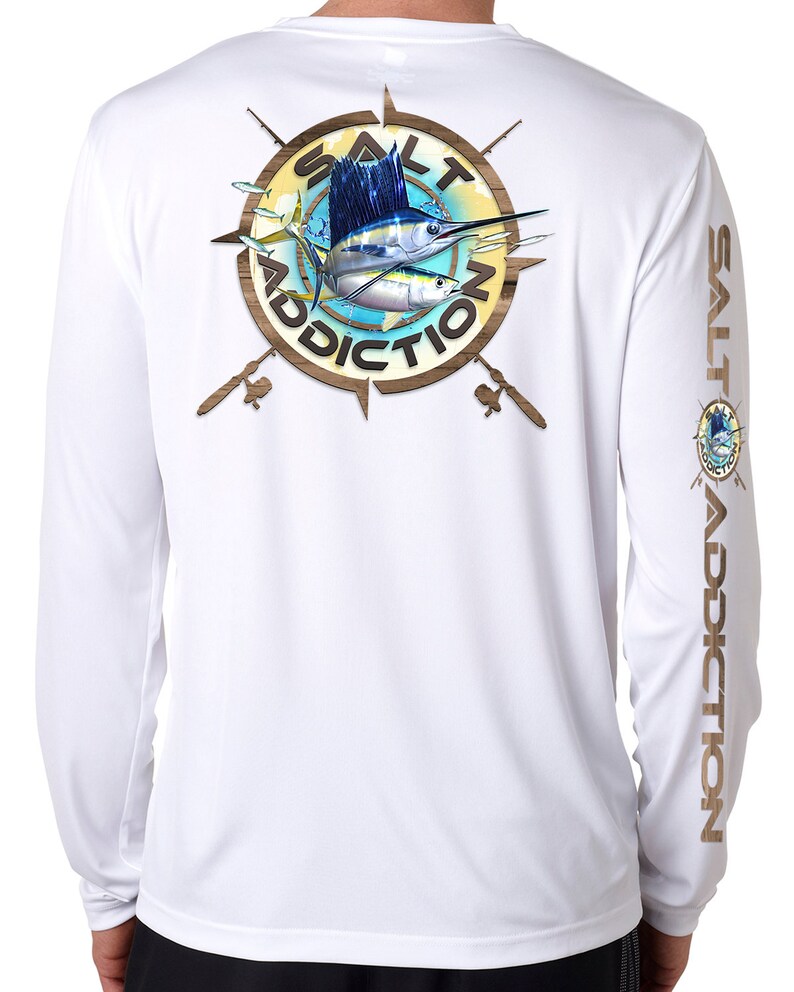 Salt Addiction T Shirt Saltwater Microfiber Uv Long Sleeve Fishing ...