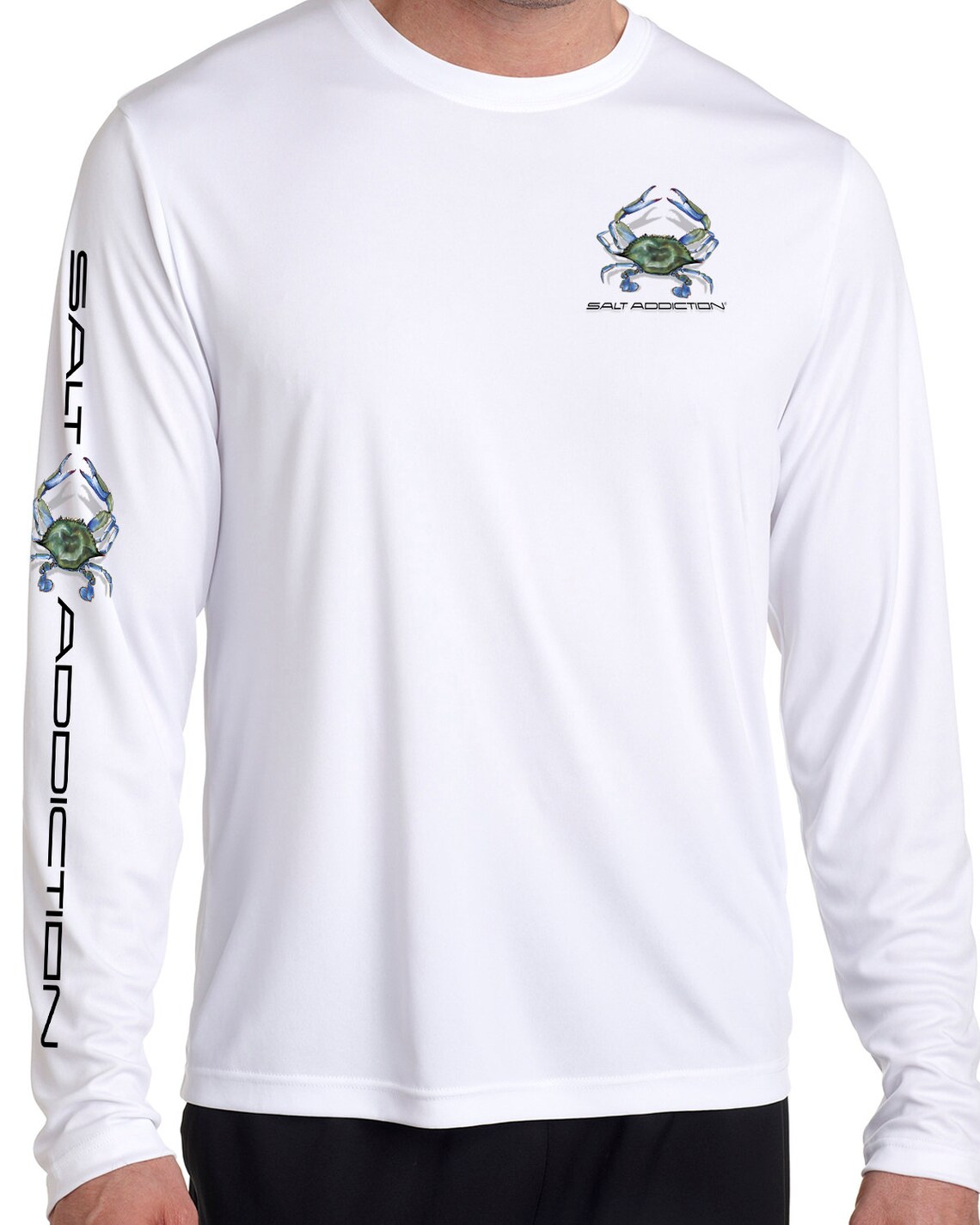 Salt Addiction Blue Crab T Shirt Saltwater Microfiber Uv Long Sleeve ...